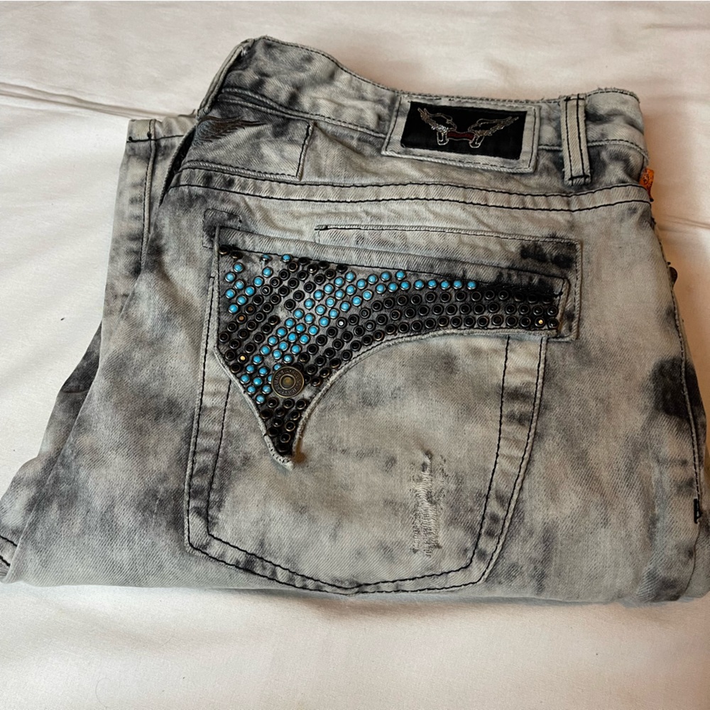 Robin’s Jean Black / Gray Splash Jeans - Gem